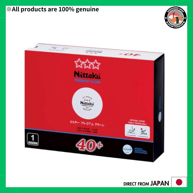 Nittaku Table Tennis Ball, 3 Star Premium, 40mm, 1 dozen/set of three, White, Direct from Japan ...