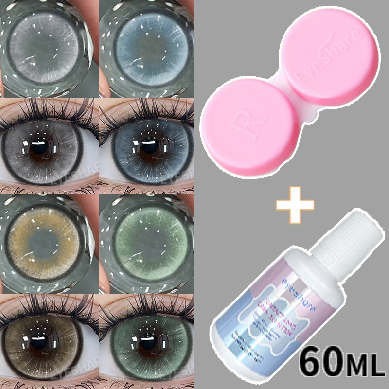 annual best-selling GRAY/BLUE contact lens with solution Korea cute ...