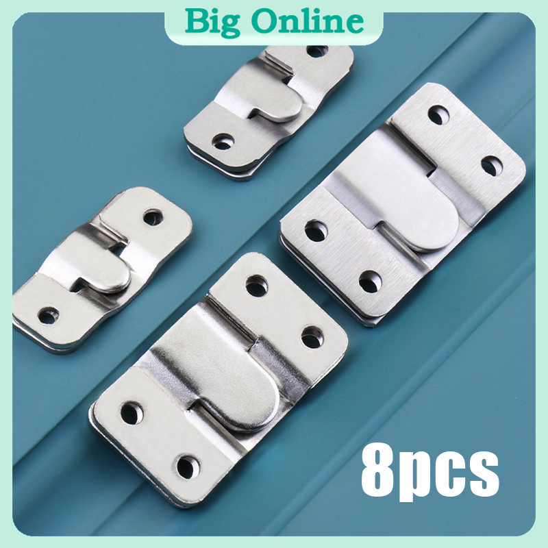 8PCS Heavy Duty Furniture Interlock Bracket Wall Flush Mount Bracket ...