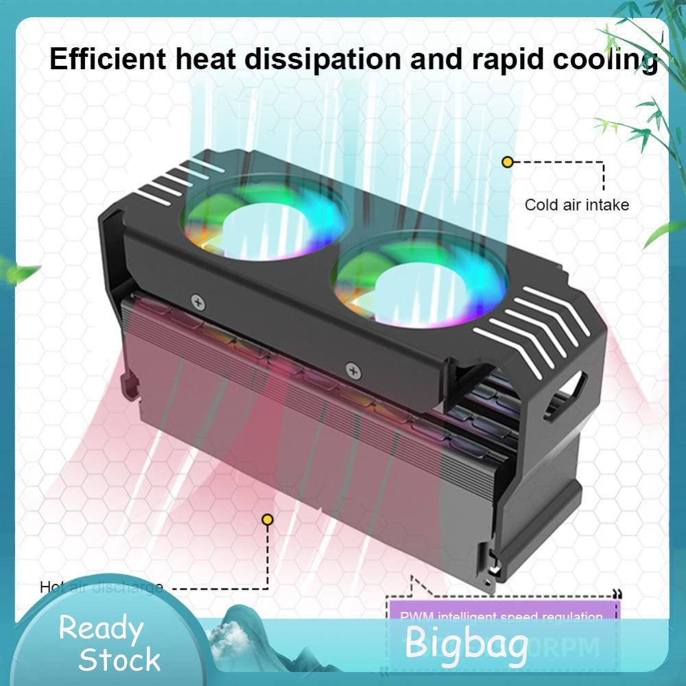 [bigbag.ph] D50 RAM ARGB Sync Heatsink Cooler Memory With Dual PWM Cooling Fan For DDR4 DDR5 ...