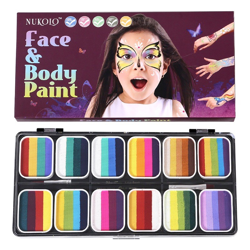 Face Body Paint Palette Neon Face Painting for Birthday Raves Carnivals ...