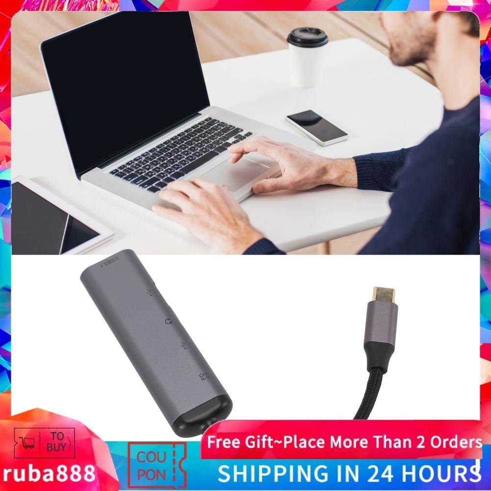 Ruba888 USB Type C Hub Aluminum Alloy Housing Stable Versatile Thermal ...