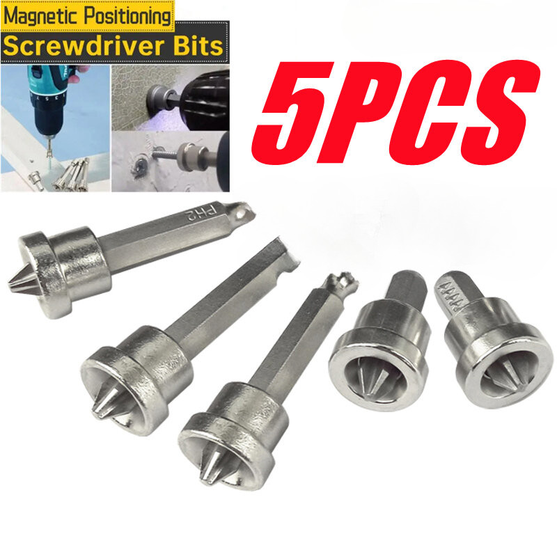 5PCS Magnetic Positioning Screwdriver Bits Head 25/50mm Positioning Bit ...