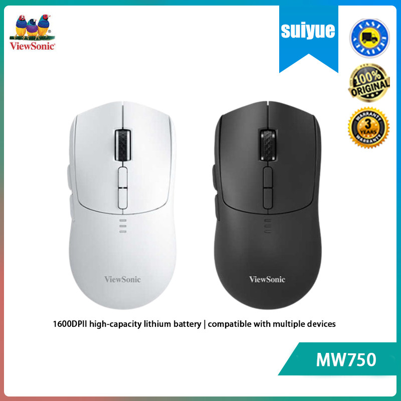 ViewSonic MW750 Rechargeable Ergonomic Gaming Wireless Mouse | Shopee ...