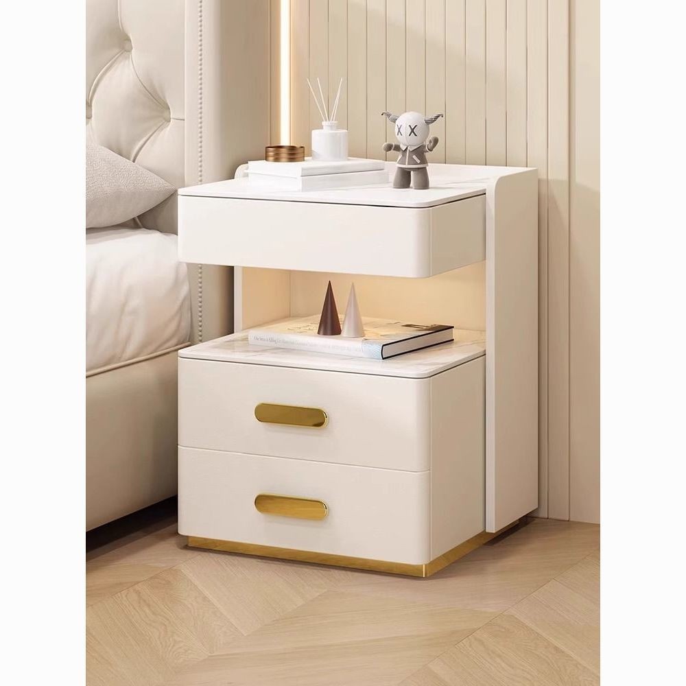Smart Home Bedside Table Simple Modern Light Luxury Three-Layer ...
