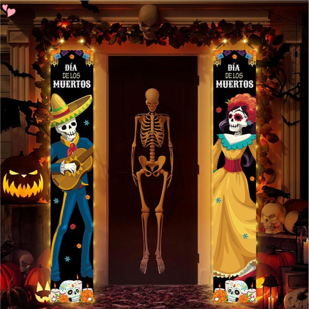 Day of the Dead Porch Sign, Mexican Dia De Los Muertos Party Door ...
