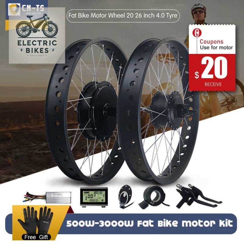 Ebike Fat Tire Conversion Kit 48V 1000W 1500W 72V 3000W Brushless Hub ...