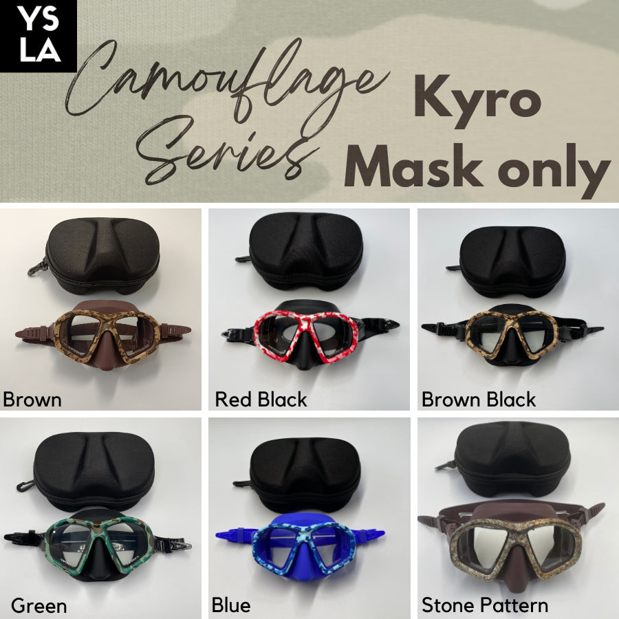 Camouflage Series Kyro Tempered Glass Low Volume Freediving Mask only ...