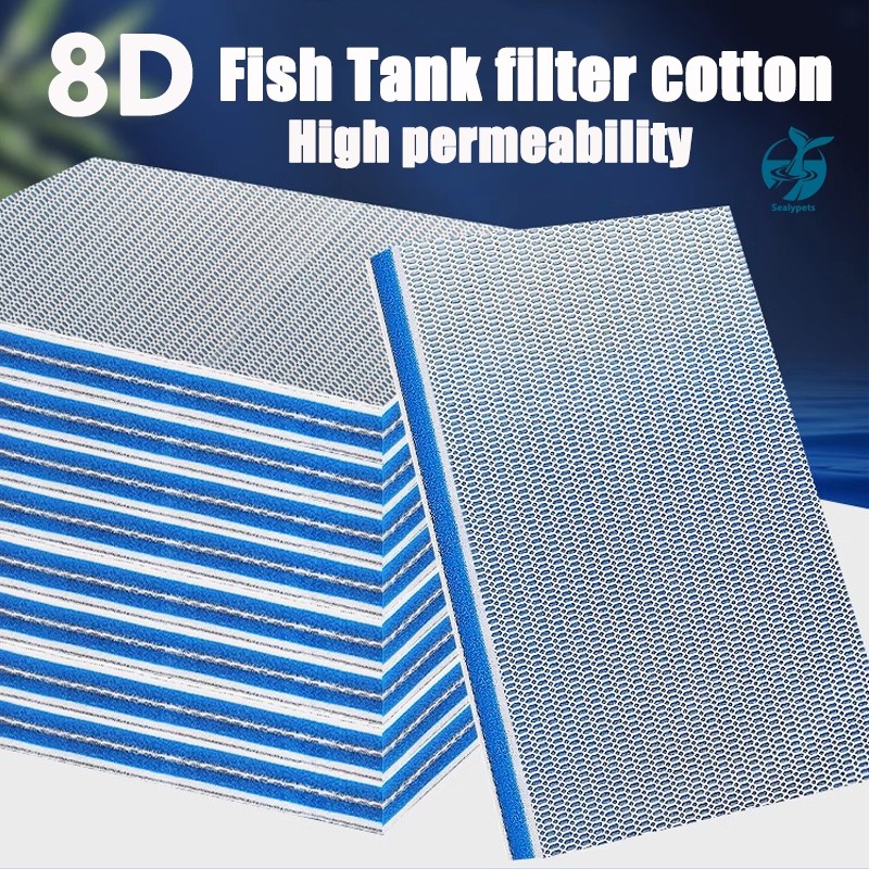 Reusable 8D Filter Foam Cotton Sponge Filter Aquarium Filter Media ...