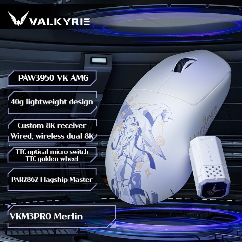 VALKYRIE VK M3 PRO Wireless Gaming Mouse Tri-mode PAW3950 sensor ...