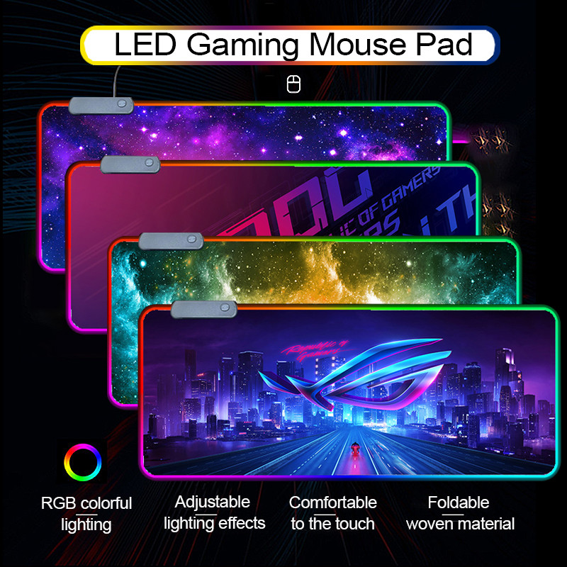 RGB Large Gaming Mouse Pad USB Rechargeable Table Mouse Pad Anime ...