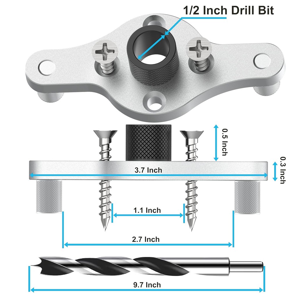 Floating Shelf Bracket Dowel Jig Kit - 1/2 Inch Drill Bit Included ...