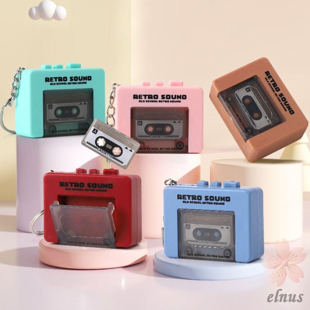 ELNUS Music Key Chain, Cassette Recorder Commemorate Mini Music Box ...