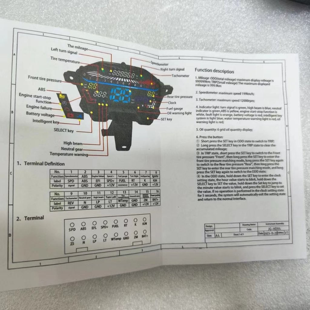 LED Full Digital Speedometer LED Digital Tachometer for Honda Click125i ...