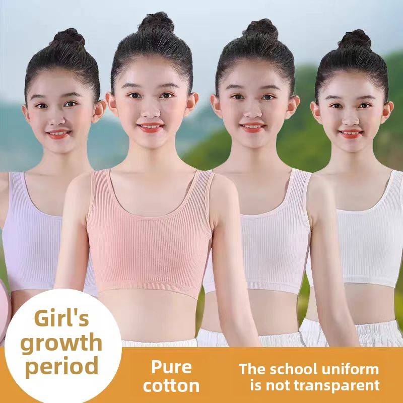 2PCS Cotton Bra Set for Girls 10-12 Years - Soft Bralette & Crop Top ...