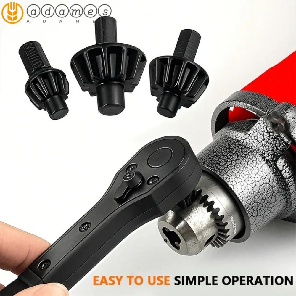ADAMES Ratchet Drill Chuck, Double Head Three-jaw Drill Key Chuck ...