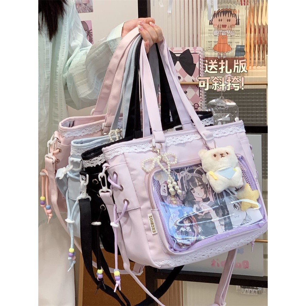 Japanese Style Ita Bag Transparent Badge Anime Badges Display Shoulder ...