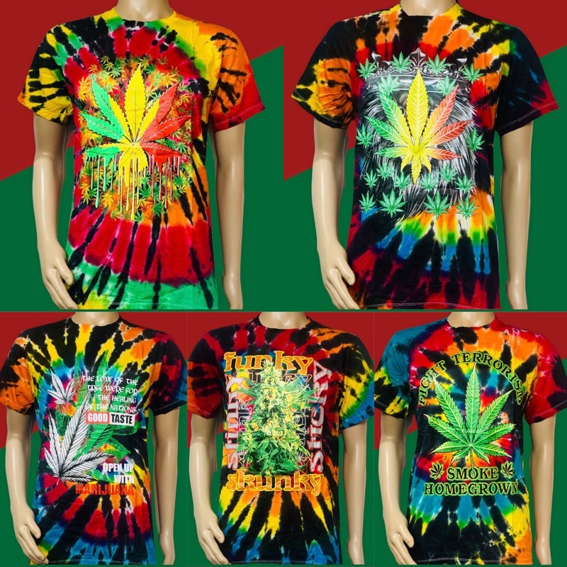 3D Rainbow Tie-Dye Rasta/Reggae/Bob Marley/Leaf Shirt | Shopee Philippines