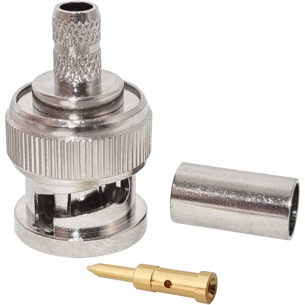 Eagles 10PCS BNC Plug Crimp Connectors RG58 RG142 LMR195 Coax Male for ...