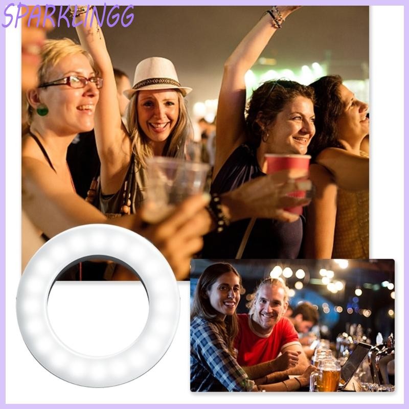 SPARK Rechargeable Clip On Rings Light 3 Color Temperatures For Phone ...