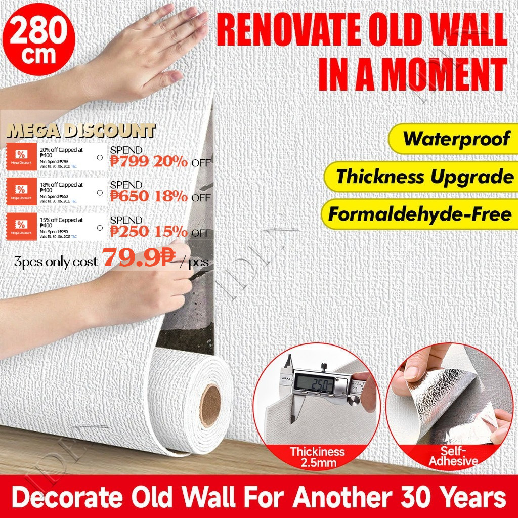 Thicken Linen Wallpaper 3D Wall Sticker PE Foam Waterproof Anti ...