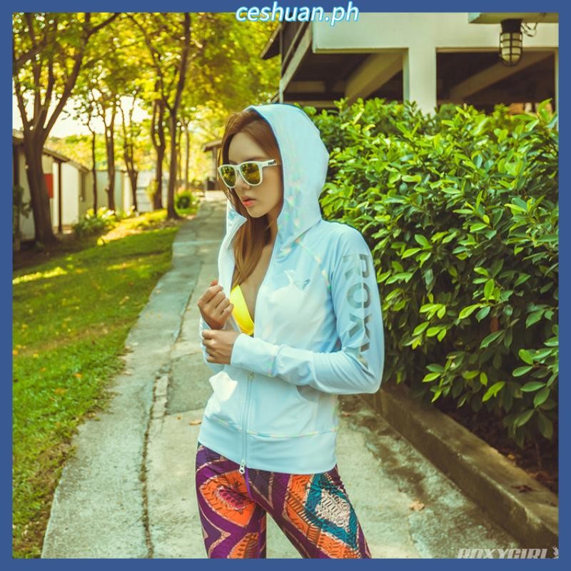 ROXY Women's Wetsuit Separate Sun Protection Long Sleeve Swim Top Quick dry Drift Surf Float ...