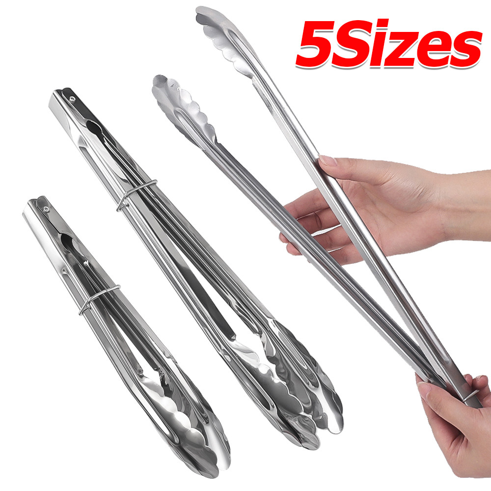 7/9/12/14/16 Inch Stainless Steel Food Tongs / Non-Slip Long Handle BBQ ...