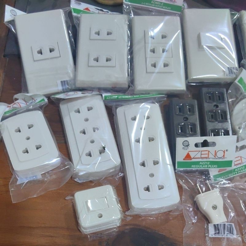 COD SWITCH W/ PLATE & OUTLET W/ PLATE/ UNEVERSAL OUTLET/ SPRING TYPE ...