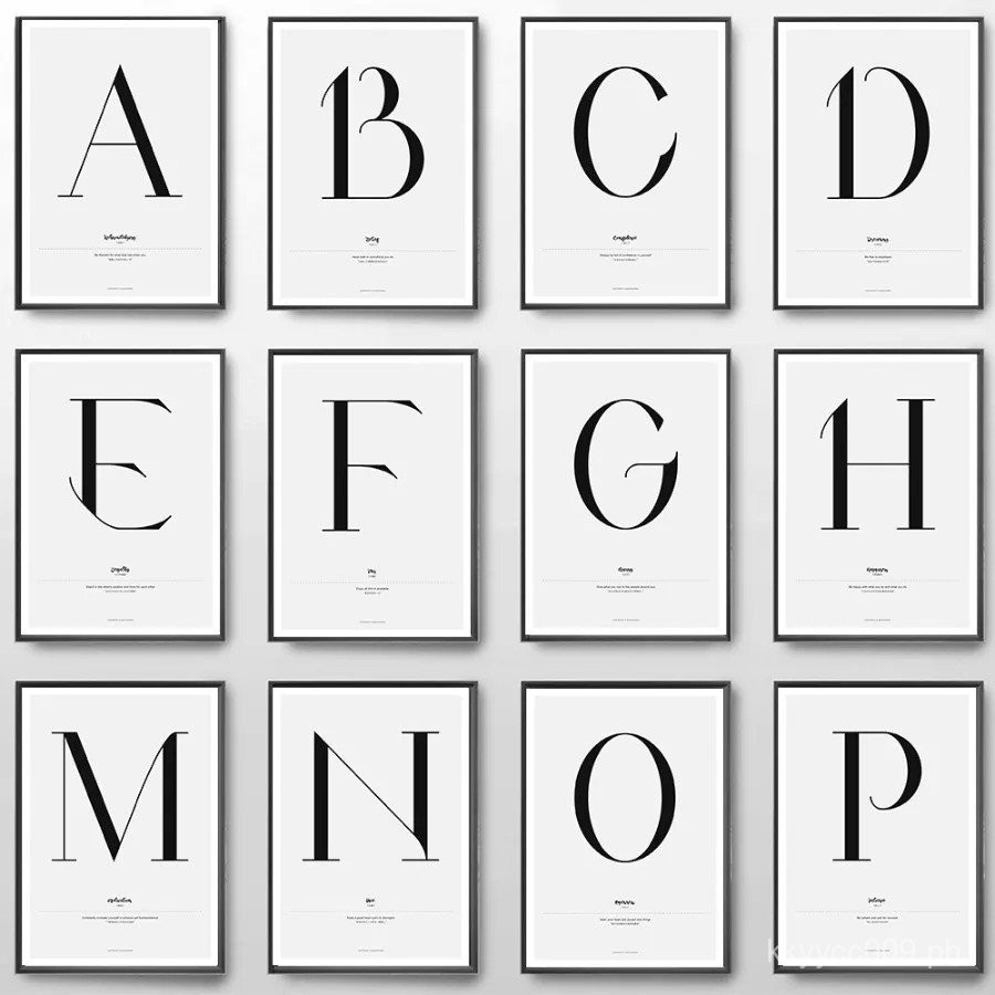 English Alphabet Wall Art Poster Inspirational Slogan Positive Letter ...