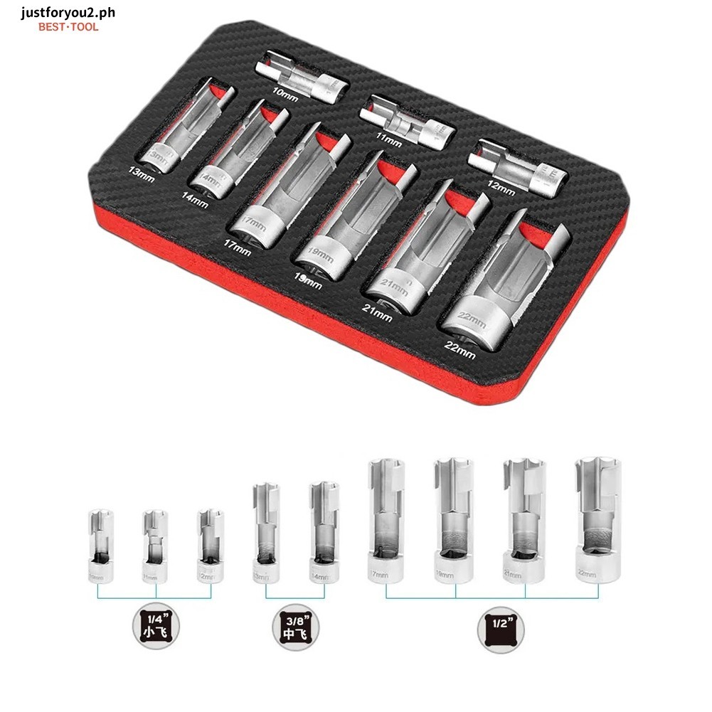 Tool ️10-22mm 1/4 3/8 1/2 Diesel Injector Fuel Line Socket Wrench Set ...