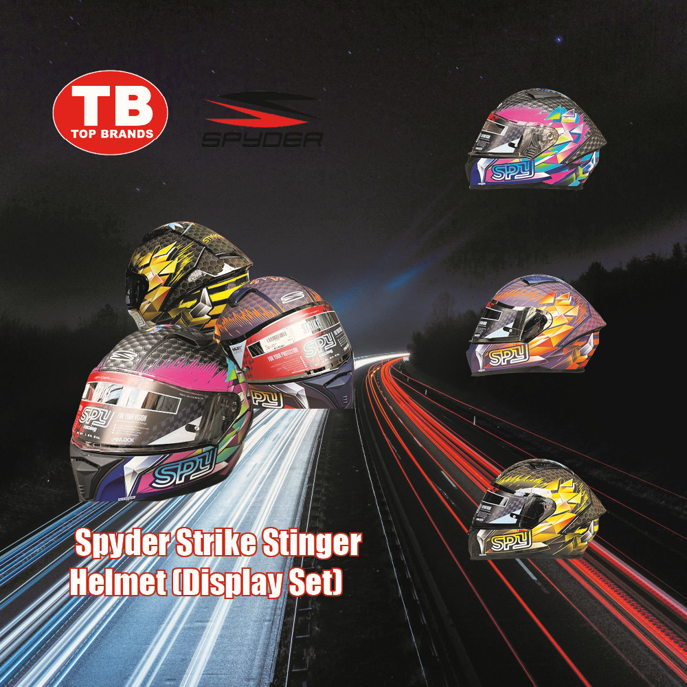 Spyder Strike Stinger Motorcycle Helmet (Display Set - NO ORIGINAL BOX ...