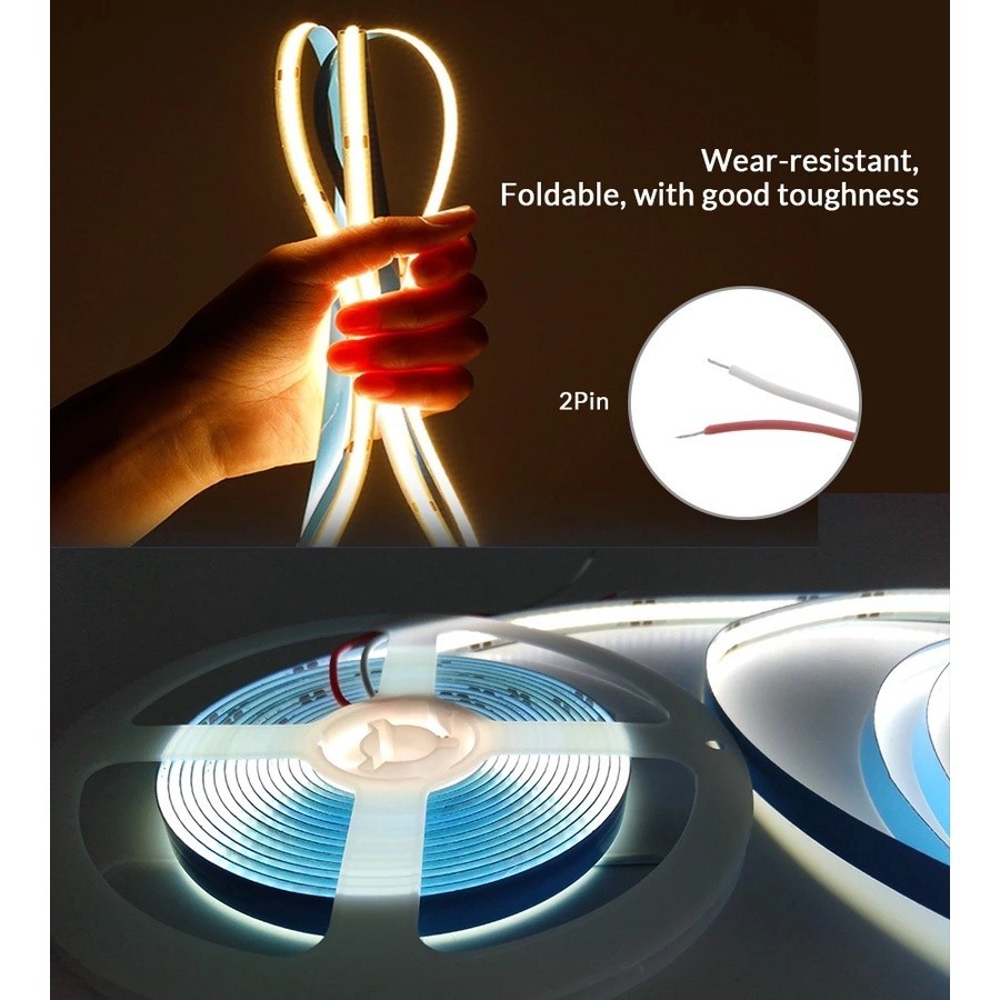 USB Light Strip Ambient COB LED High Density Flexible DC12V 3,000k ...