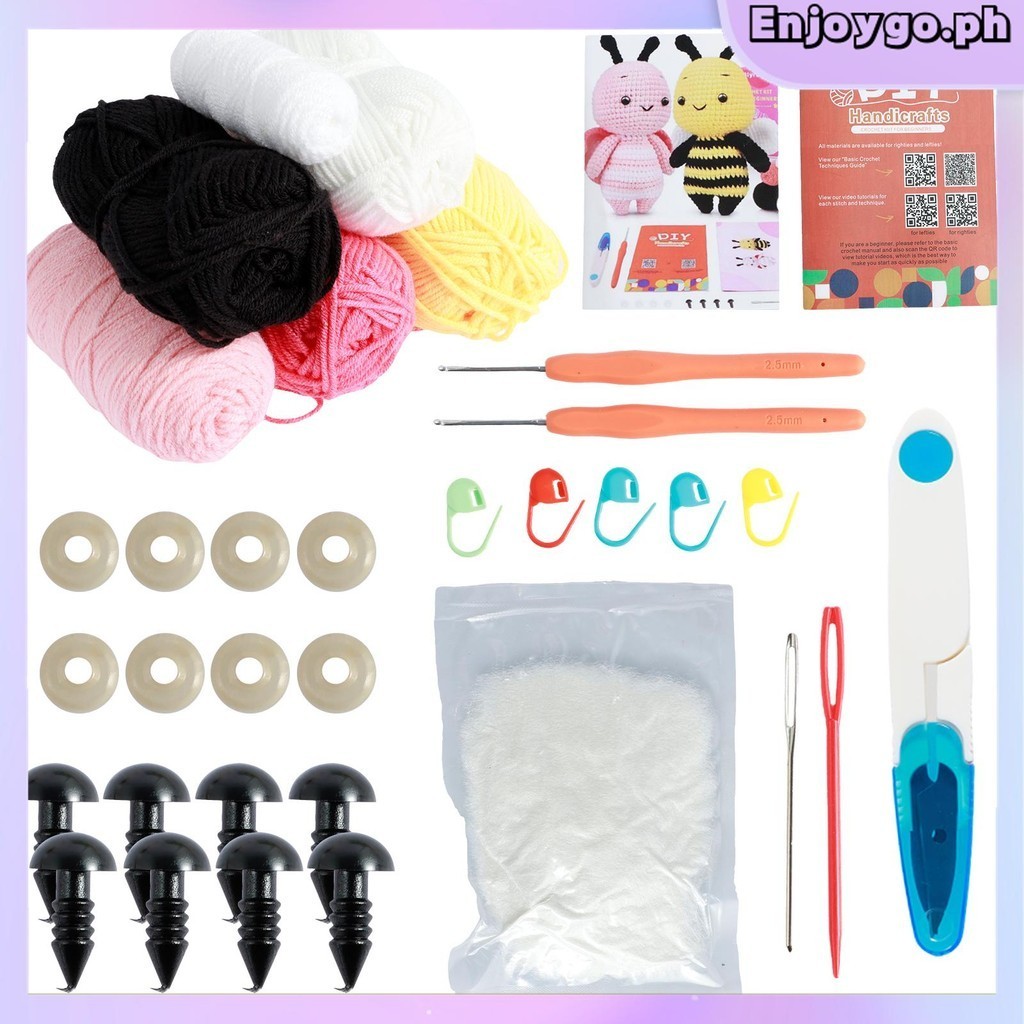Starter Crochet Kit Bee Crochet Knitting Kit Complete Crochet Beginners ...