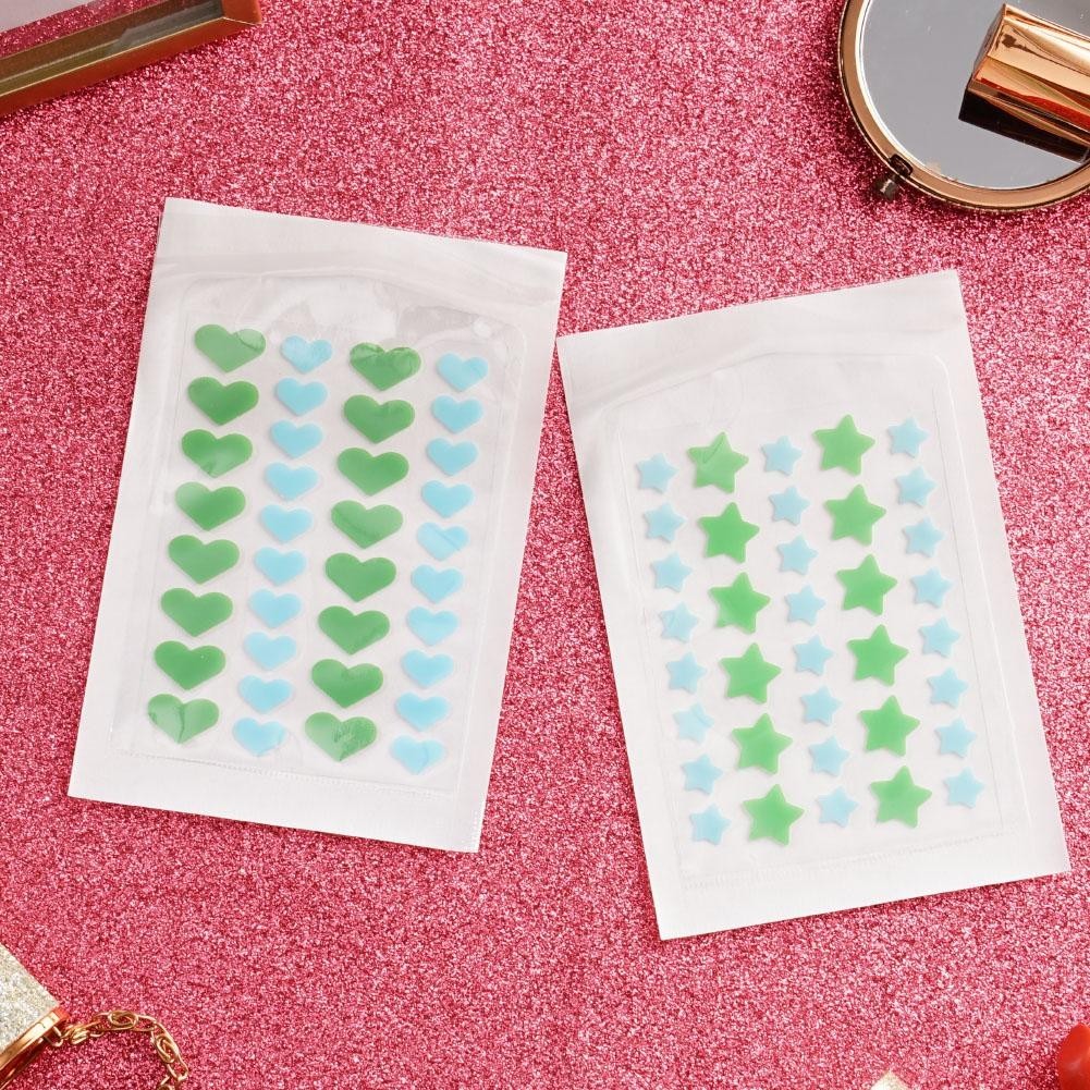 Green Blue Star Shaped Acne Patches Hydrocolloid Pimple Sticker Skin ...