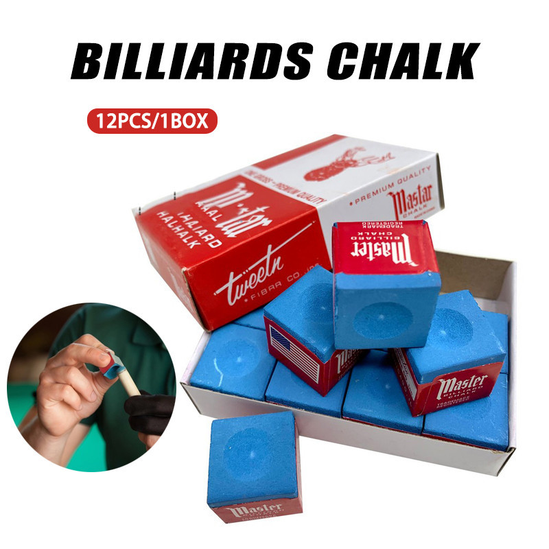 12 Pieces/1 Dozen Master Billiard Chalk Original Pool Cue Chalk Snooker ...