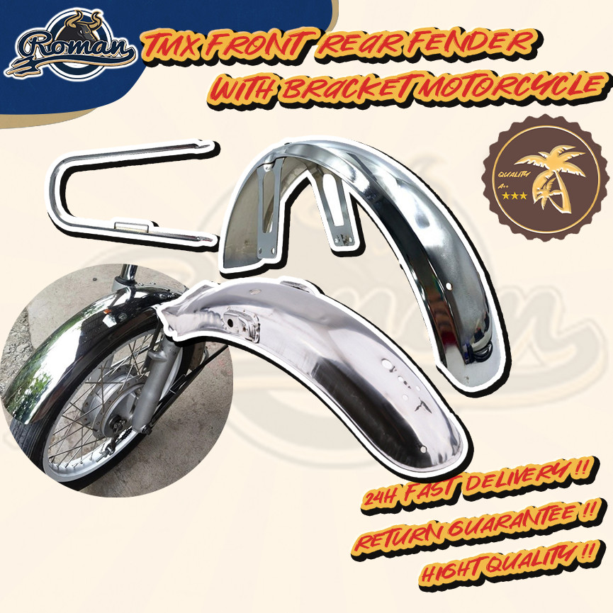 Motorcycles TMX Front and rear Fender with bracket : silver Stainless ...