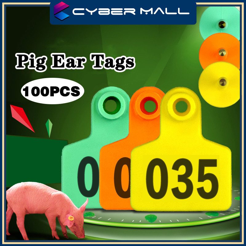 100/set Pig Ear Tags 001-100 Pig Identification Kit | Shopee Philippines