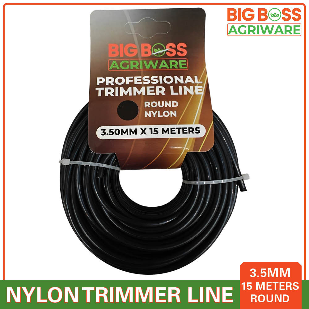BBA Nylon Trimmer Line 3.5mm x 15m Round Black (Tansi) for Grasscutter ...