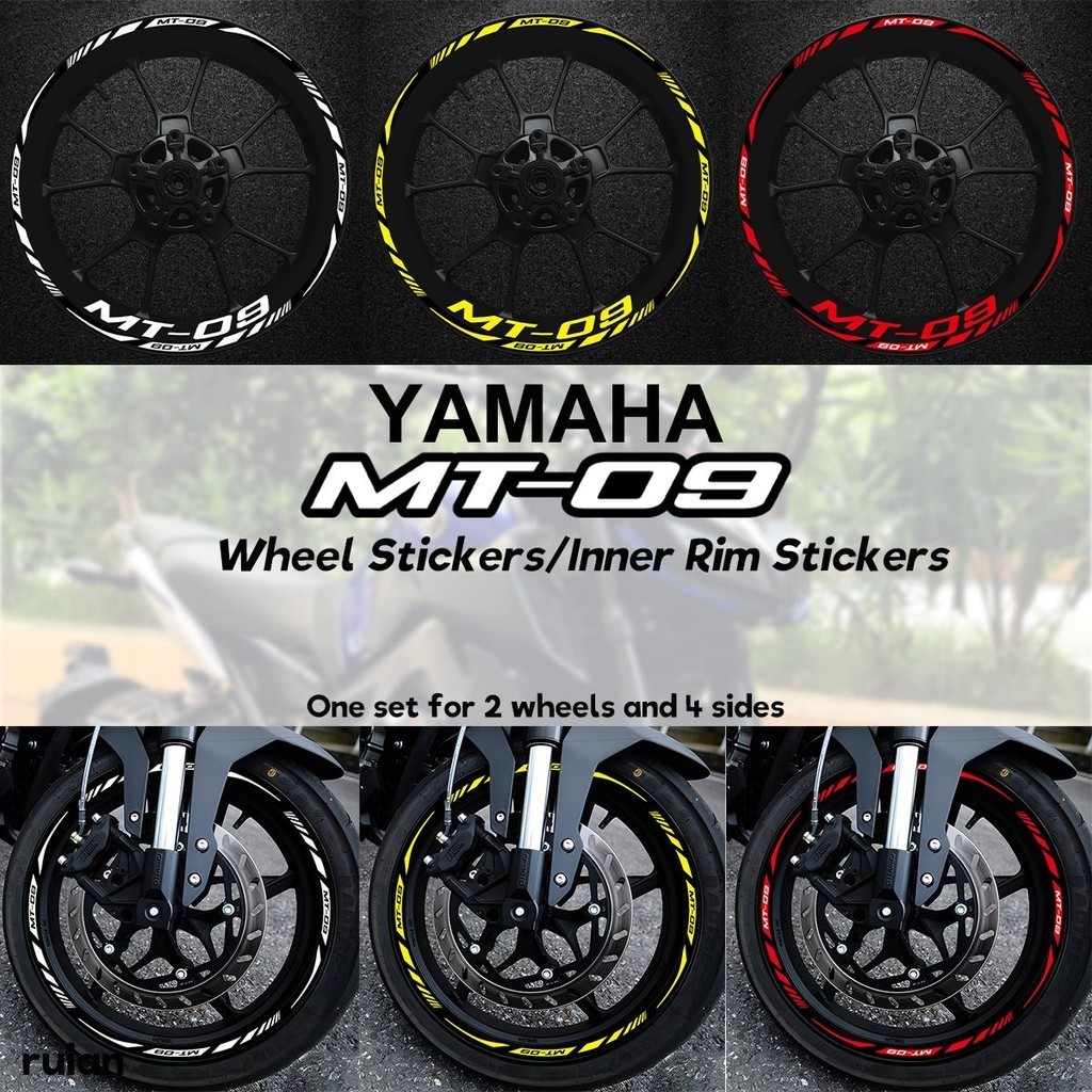 For Yamaha MT-09 Wheel mags Stickers Set of MT 09 Tire Edge Rim ...