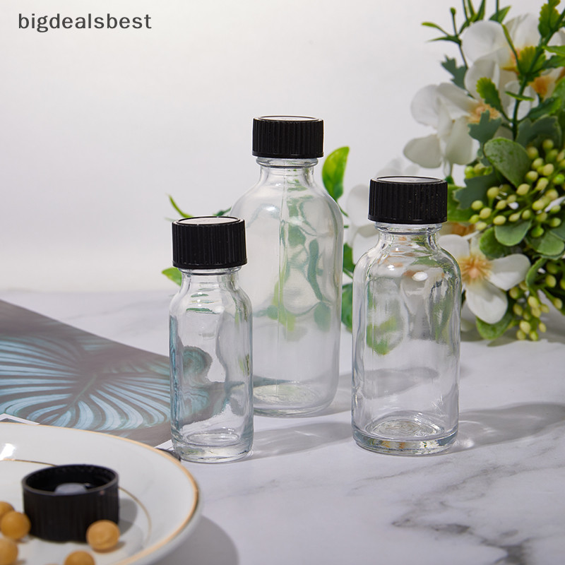 BDB 6pcs Small Clear Glass Bottles With Lids Glass Containers Round ...