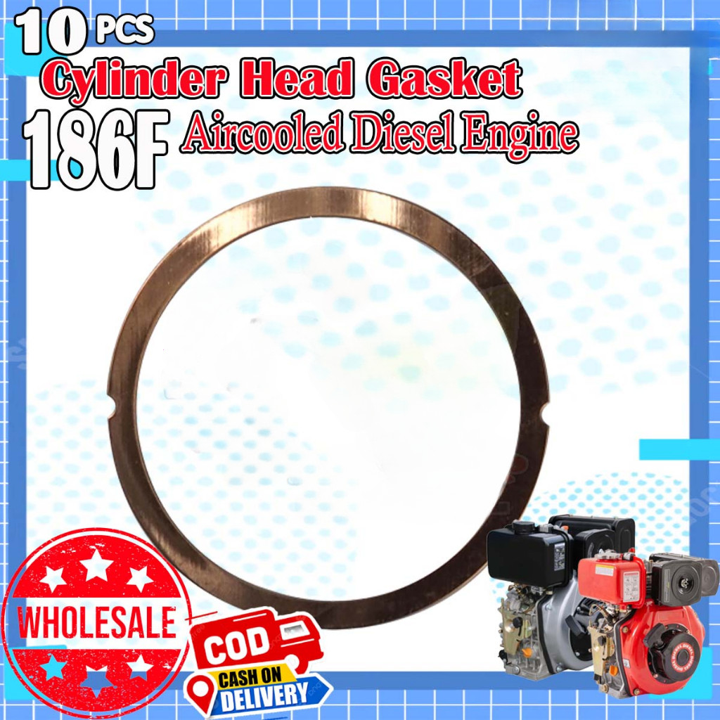 (COD)10PCS WHOLESALE Cylinder Head Gasket 186F 10hp 186FA 12hp Air ...