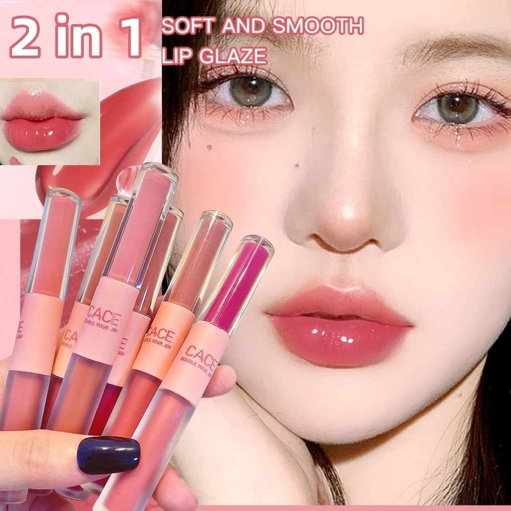 CACE 6colors Liptint Double Head Matte Glossy Lipstick Waterproof ...