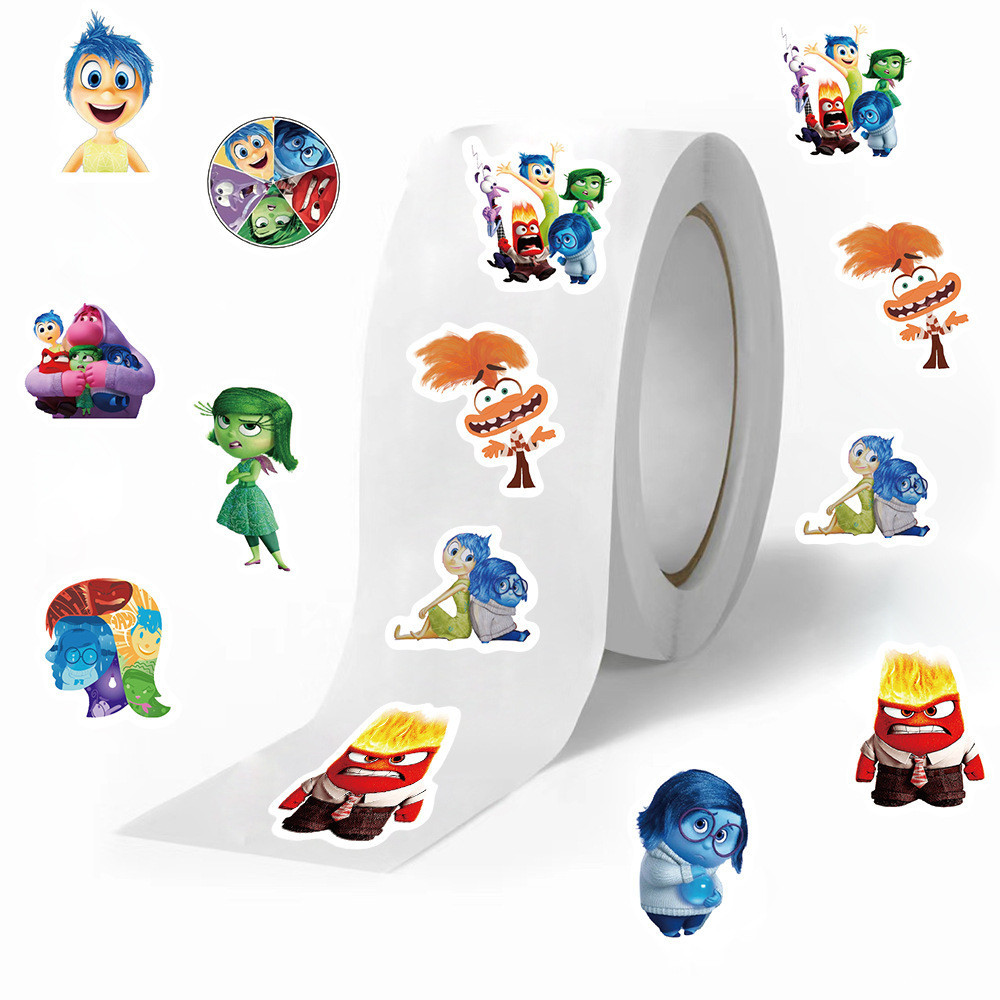 500 pcs 10 images Inside Out Cartoon Stickers Roll/Stickers Tape ...