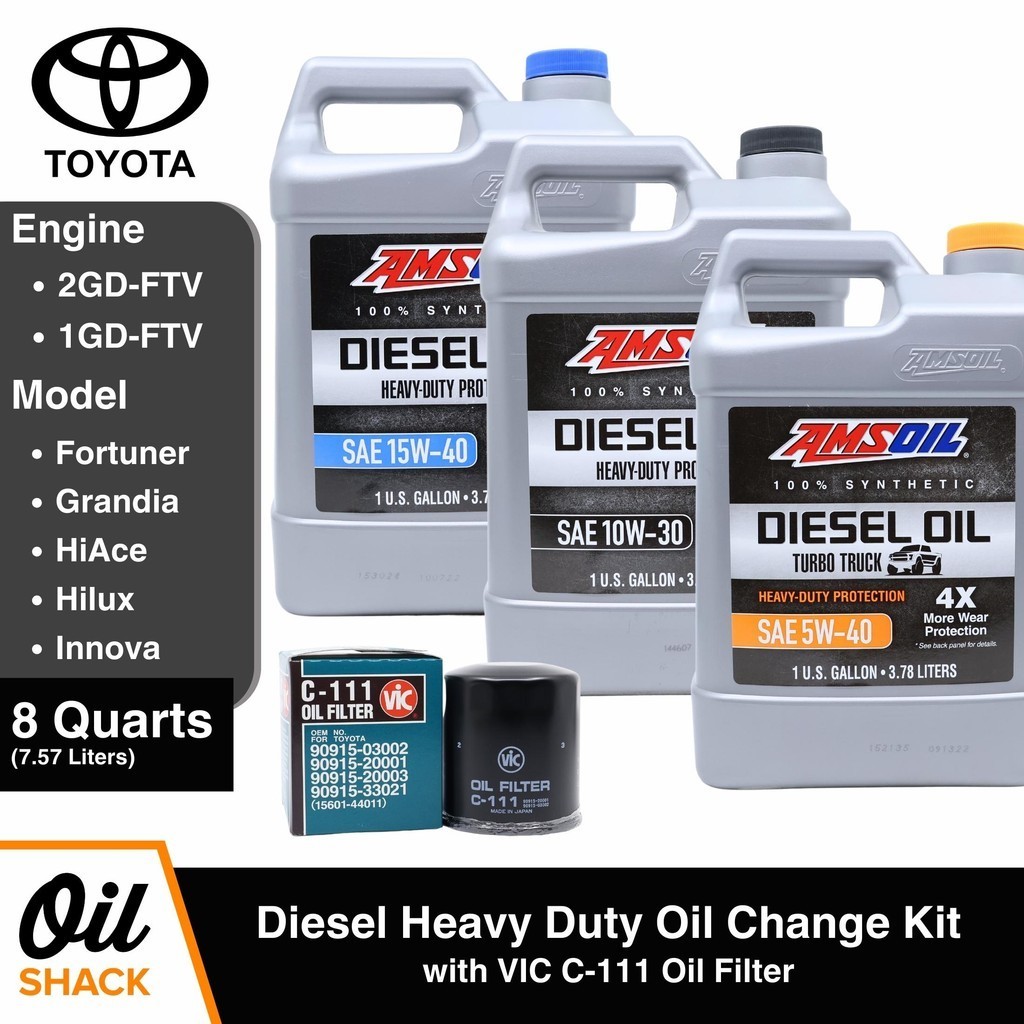 AMSOIL Diesel Heavy Duty Oil Change Bundle, 1 C-111 for Toyota Hi-ace ...