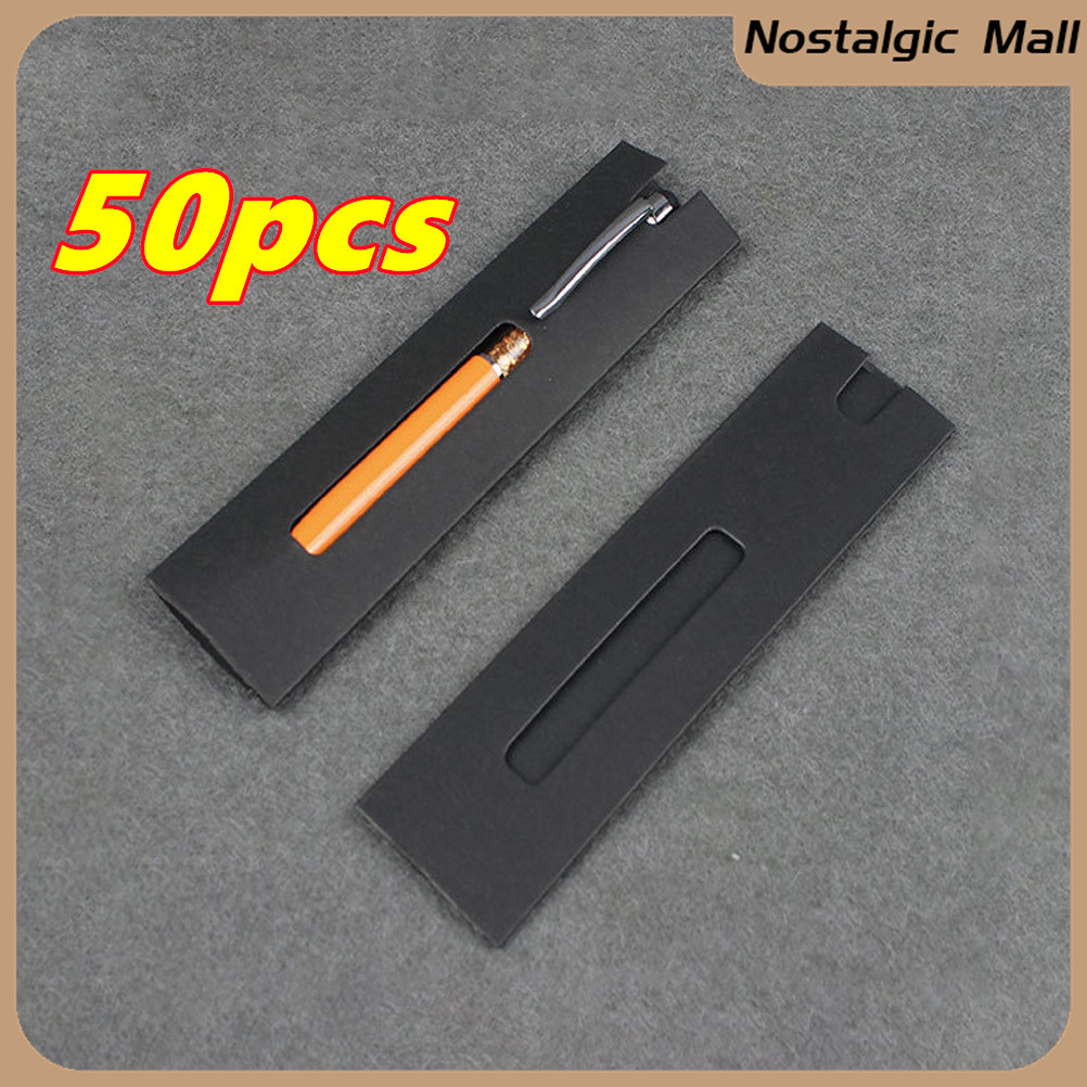 50pcs/Set Kraft Pen Bag Ball Pen Packaging Pouch Single Pen Sleeves For ...