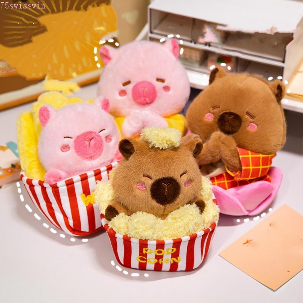 SWISSWIN Capybara Plush Toy, Shakyamuni Lotus Flower Capybara Plush ...