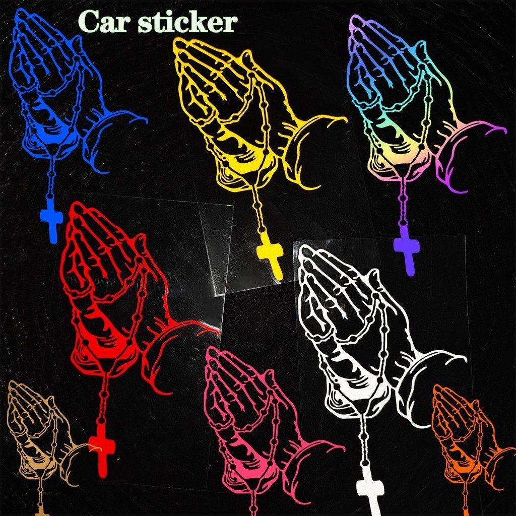 Motorcycle Prayer Gesture Laser Sticker Auto Body Styling Decor ...