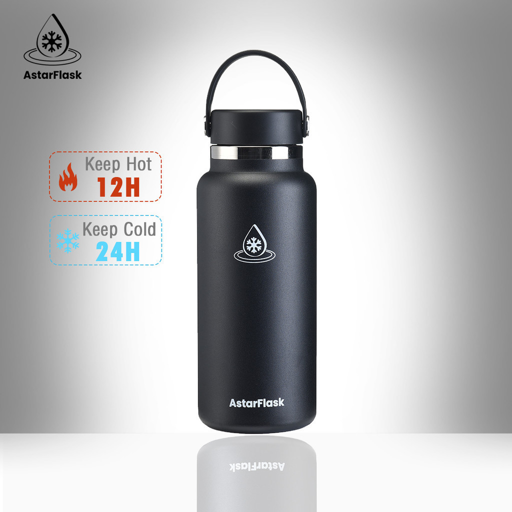 AquaFlask Wide Mouth with Spout Lid Vacuum Insulated Drinking Thermos For Hot Water Tumbler for ...