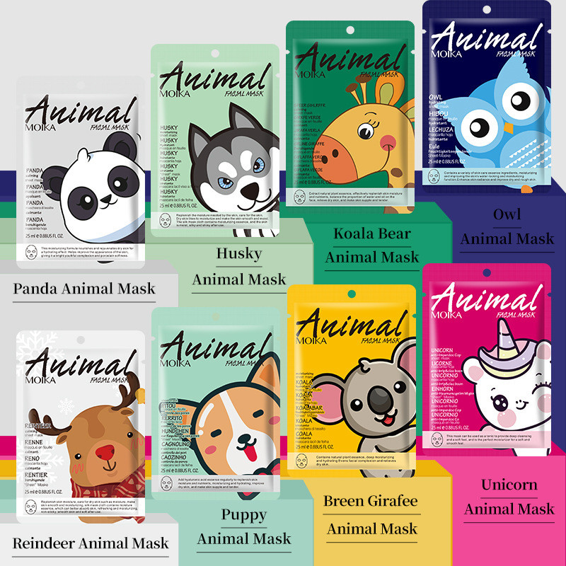 Animal Cartoon Facial Mask Hydrating and Moisturizing Nourishing Mask ...