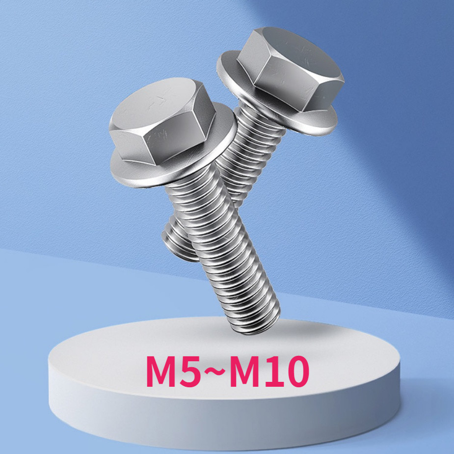 [HNK] Anti-slip Screw Anti-loosening Hexagon Bolt M4/M5/M6/M8 A4-70 316 Stainless Steel Hexagon ...